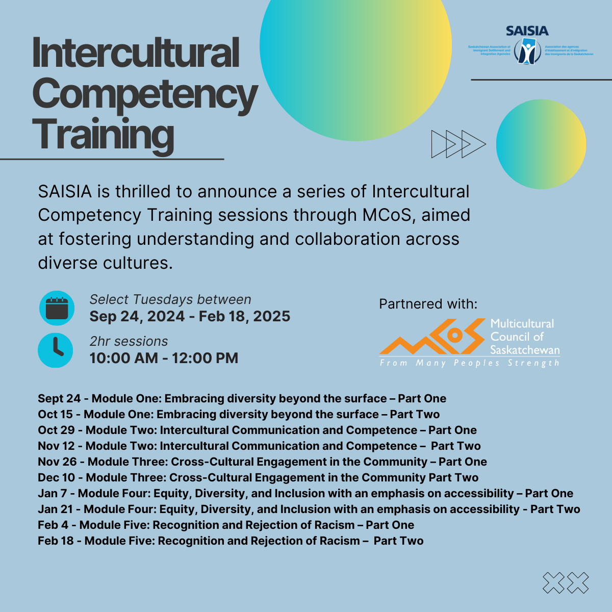 Intercultural Competency Training (register for each module)